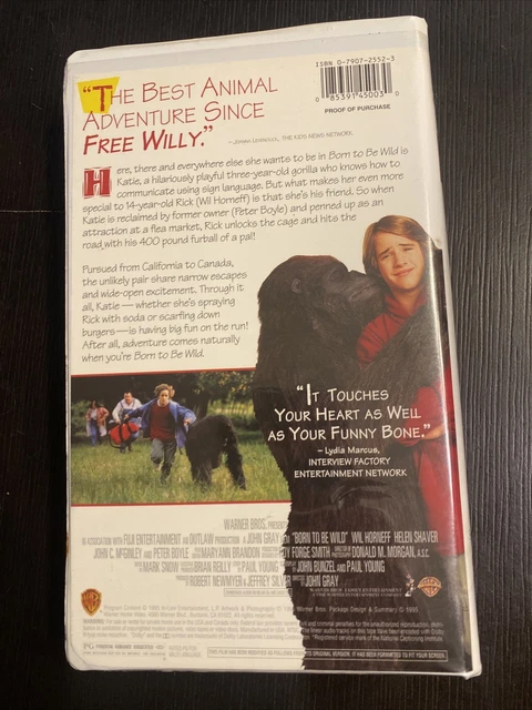 BORN TO BE WILD (1995 VHS Clamshell Case CC)Peter Boyle,Wil Horneff ...