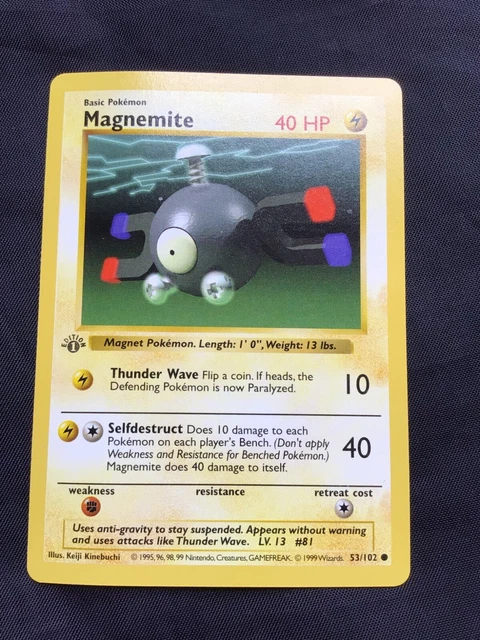 POKEMON CARDS: BASE Set 1st Edition Common: Magnemite 53/102 EUR 25,32 ...