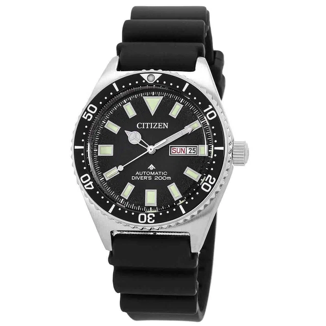 CITIZEN PROMASTER BLACK Dial Automatic Diver's 200M Men's Watch NY0120 ...