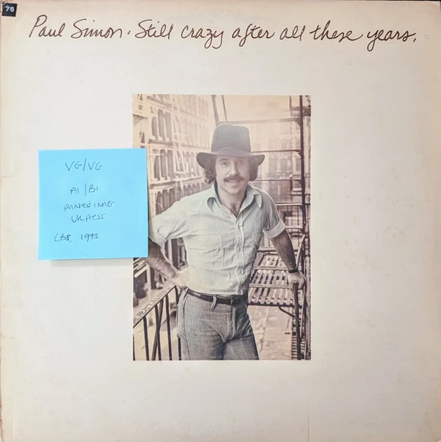 PAUL SIMON STILL Crazy After All These Years Vinyl Record VG/VG CBS ...