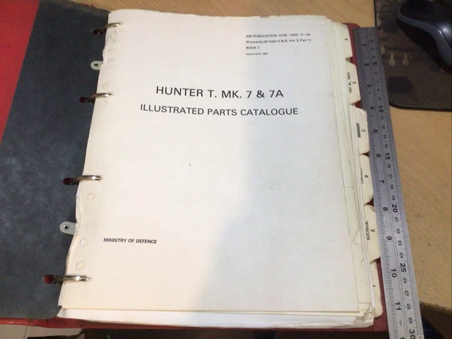 MOD AIR PUBLICATION AP101B-1302-3-3A Hunter T Mk7 & 7A Illustrated ...