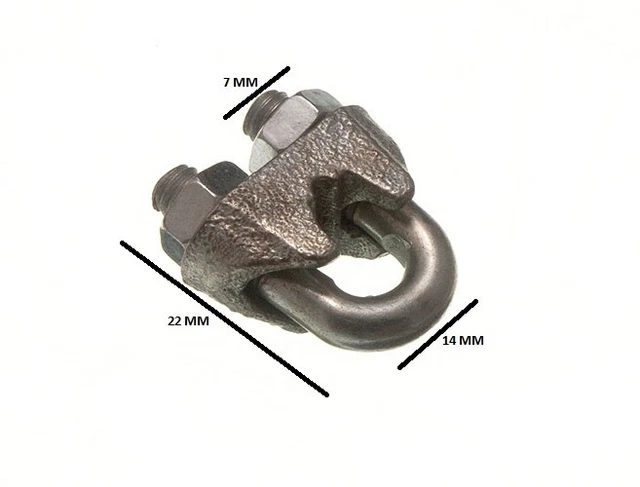 CÂBLE CORDE PINCE Boulon en U Câble GRIP 5mm 3/16 Zp Paquet Taille 20 ...