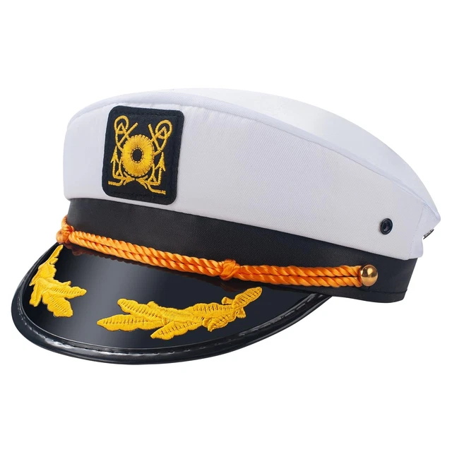 CAPTAIN HAT, BOAT Captains Hat for Men Women, Sailor Skipper Cap ...