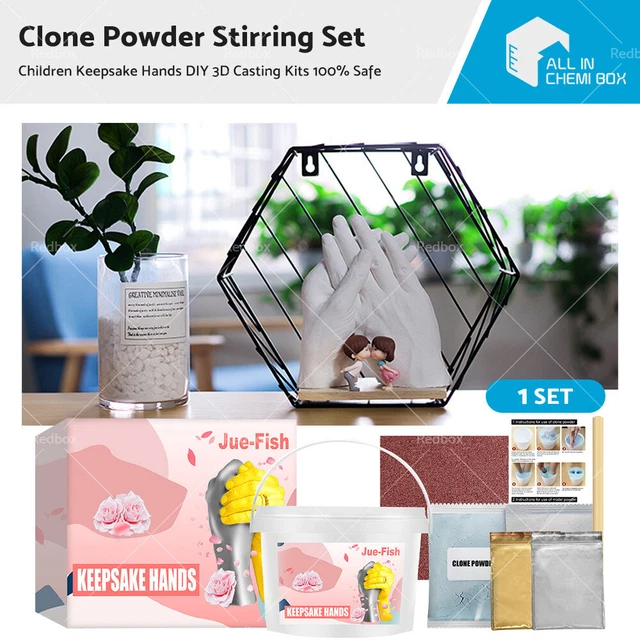 3D CLONE POWDER Stirring Set Children Keepsake Hands DIY Casting Kits ...