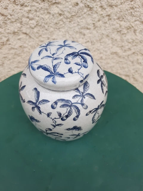 ANCIEN POT A Thé.Tisane.Faience.Ceramique.Papillons.Feuilles EUR 35,00 ...
