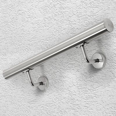 CORRIMANO IN ACCIAIO inox per scale da muro Ø42 mm protezione sicurezza ...