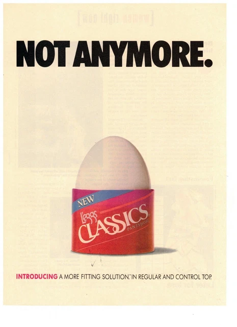 TUG OF WAR Not Anymore Leggs Classics Double Page Vintage 1988 Print Ad ...