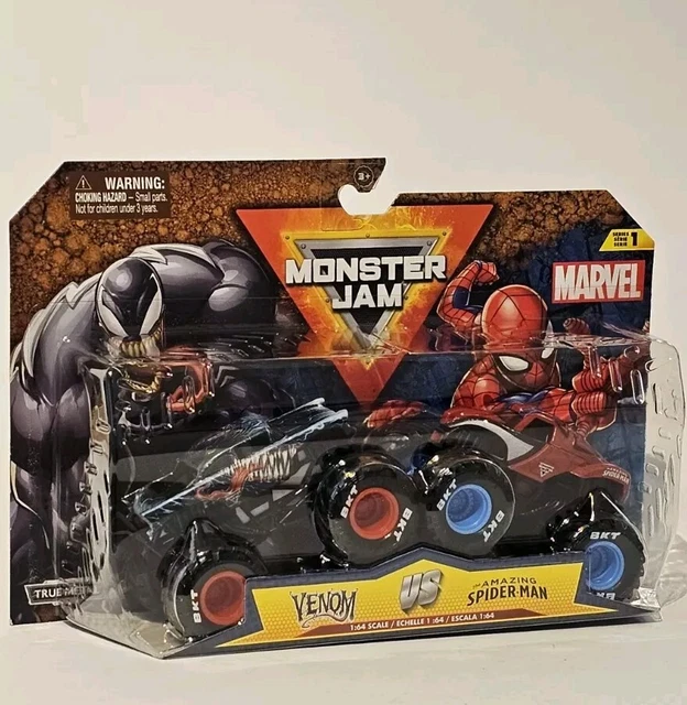 Monster Jam Venom Vs Spider Man Marvel Double 2 Pack 164 Scale £1597 Picclick Uk