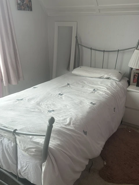 USED SINGLE METAL bed frame and mattress (optional) But Included In The ...