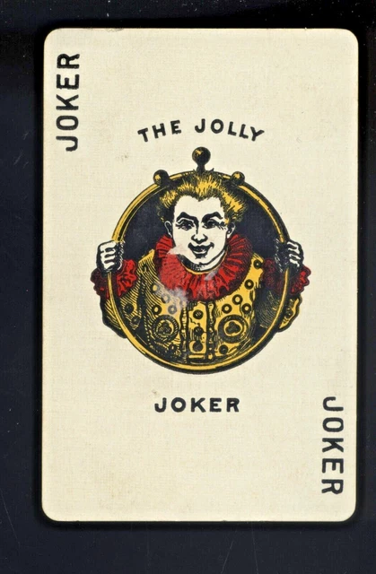 PLAYING CARD THE Jolly Joker Character Costume In Gold Frame Art Deco ...