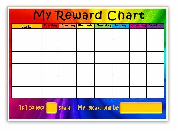 RAINBOW - REWARD Chart - behaviour - chores - goals - potty- FREE pen ...
