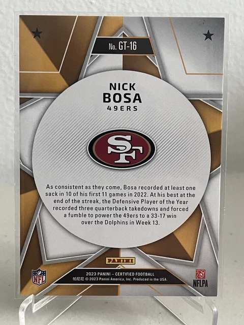 2023 PANINI CERTIFIED Nick Bosa Gold Team Pink Mirror /199 Sp 49Ers ...
