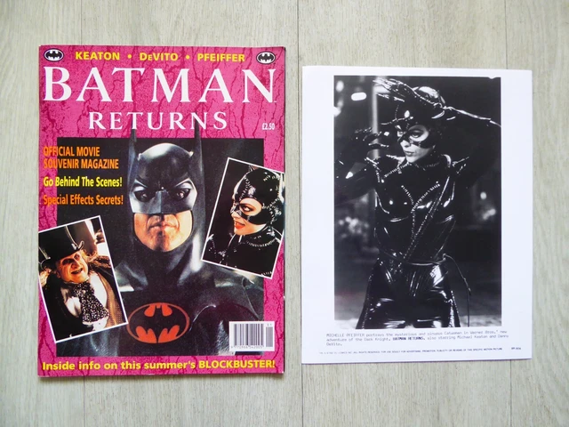BATMAN RETURNS OFFICIAL Movie Magazine & Catwoman 10x8 B&W Pressbook ...
