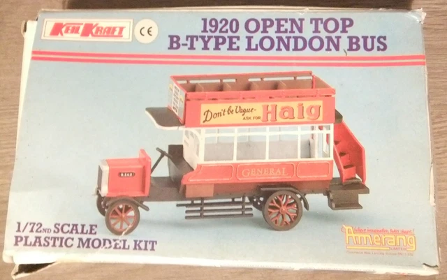 RARE, VINTAGE KEILKRAFT Model Kit To Build -B-Type Open Top London Bus ...