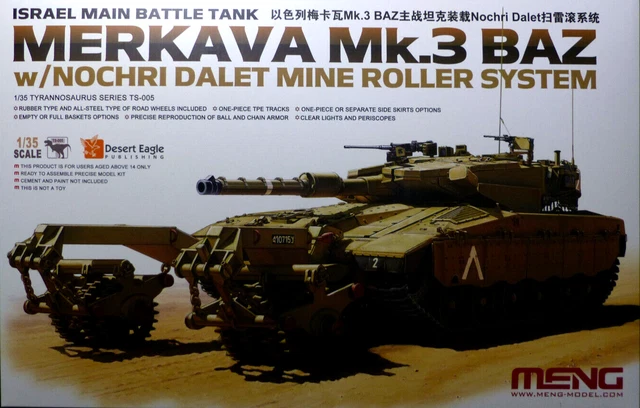 MENG TS-005- 1:35 MERKAVA Mk.3 BAZ w/ Nochri Dalet Mine Roler System ...