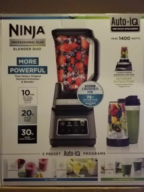 NINJA PROFESSIONAL PLUS Blender DUO with Auto-iQ 1400 W BN751 Black ...