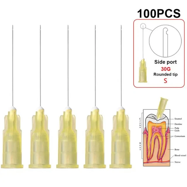 DENTAL ENDO IRRIGATION Needle Tip End-Closed Side Hole Endo Syringe ...