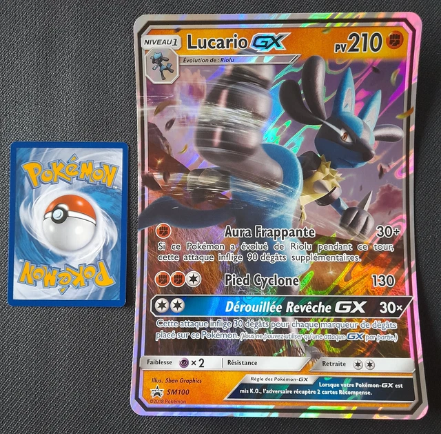 CARTE POKÉMON LUCARIO GX - JUMBO - Promo SM100 - Sortie de coffret - FR ...