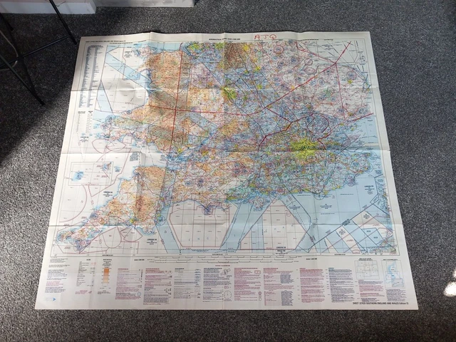CAA AERONAUTICAL CHART For Southern England And Wales 1987 Edition 13 ...