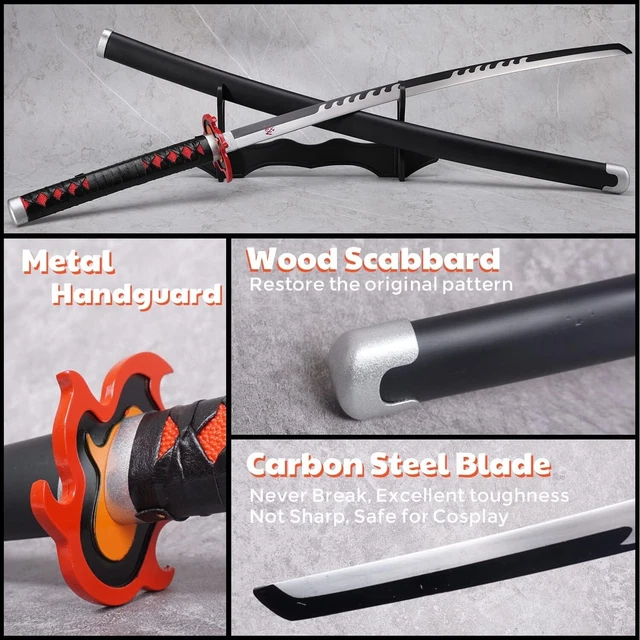 DEMON SLAYER TANJIRO Kamado Fire Nichirin Sword Kimetsu no Yaiba ...