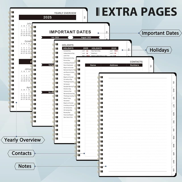 PLANNER 2025-2026, JULY 2025 - June 2026 Daily Weekly and Monthly ...