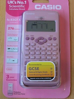CASIO FX-83GTX SCIENTIFIC Calculator Recommended for GCSEs PINK/Sld ...