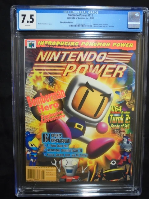 NINTENDO POWER #111 CGC 7.5 VF- POKEMON POWER #1 Comic POSTER Complete ...