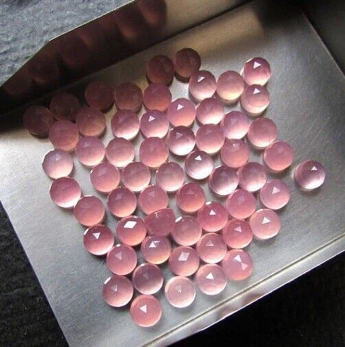 PIERRE PRÉCIEUSE LÂCHE en calcédoine rose naturelle coupée 5 x 5 mm à ...
