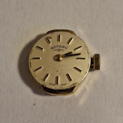 VINTAGE ROTARY 17 Jewels Ladies Watch Movement and Face For Repairs ...