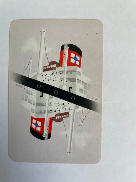 CRUISE SHIP STEAM Boat Liner Mirror Retro Art Vintage Rare Swap Playing ...
