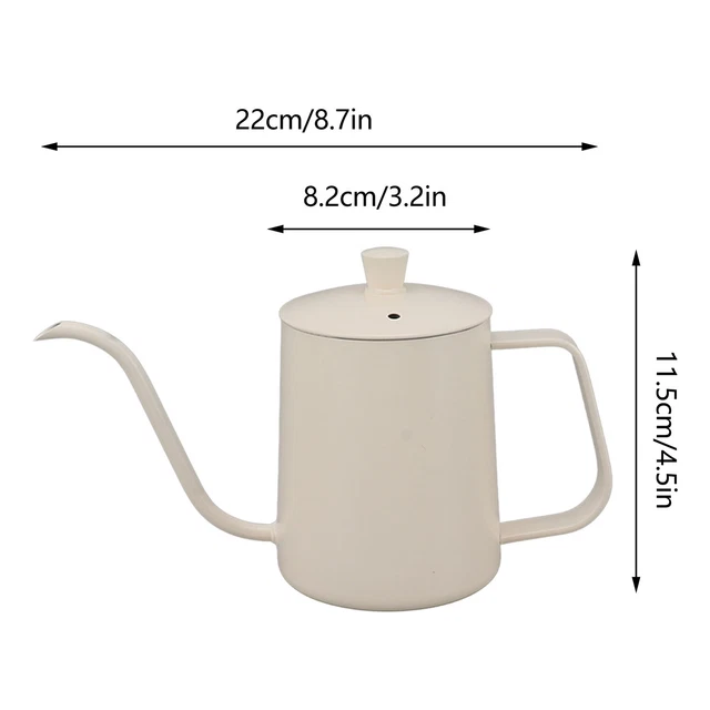 (13)SMALL POUR OVER Coffee Kettle Long Narrow Spout Anti-Scald Handle ...