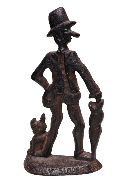 ANTIQUE MR ALLY Sloper Cast Iron Doorstop Filled Flat Back Back 10 1/2 ...