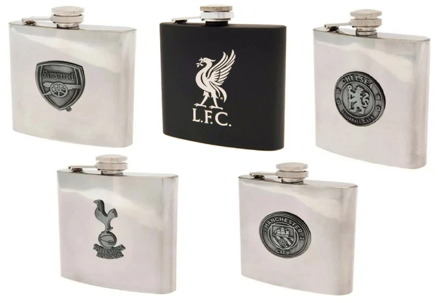 HIP FLASK FOOTBALL Mug - Arsenal Liverpool Tottenham Chelsea Aston ...