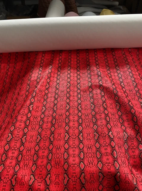 CORAL SNAKE PYTHON fake leather faux vinyl upholstery handbag fabric BY ...