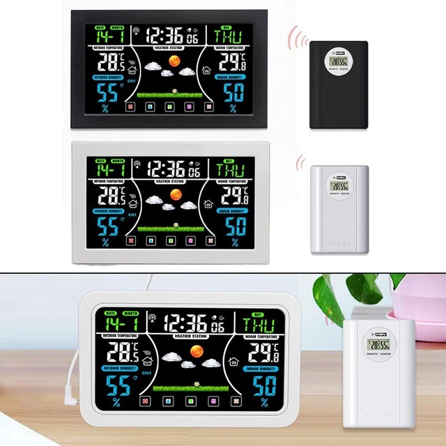 SLEEK DESIGN WIRELESS Weather Station with Temperature and Humidity ...