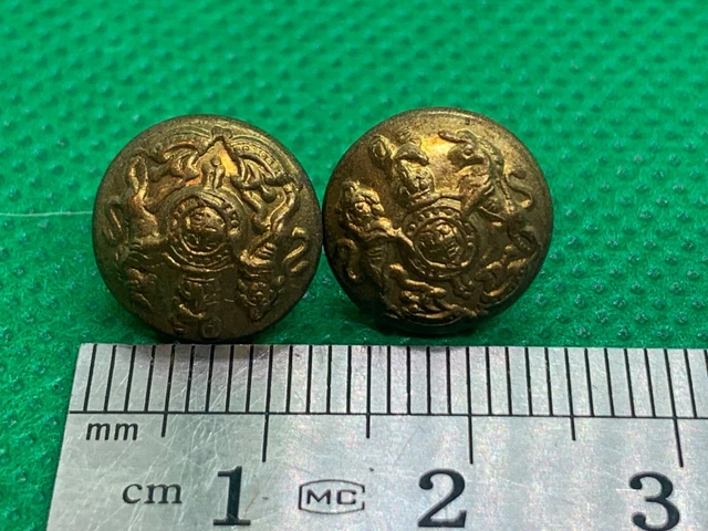 ORIGINAL PAIR OF WW1 WW2 British Army General Service Cap Buttons Kings ...
