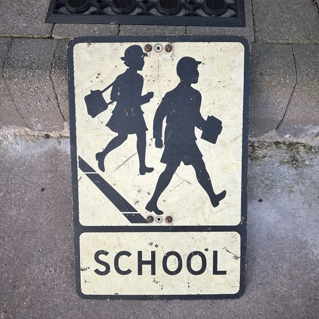 VINTAGE 1950S 1960S School Children Crossing Road Sign Original £31.03 ...