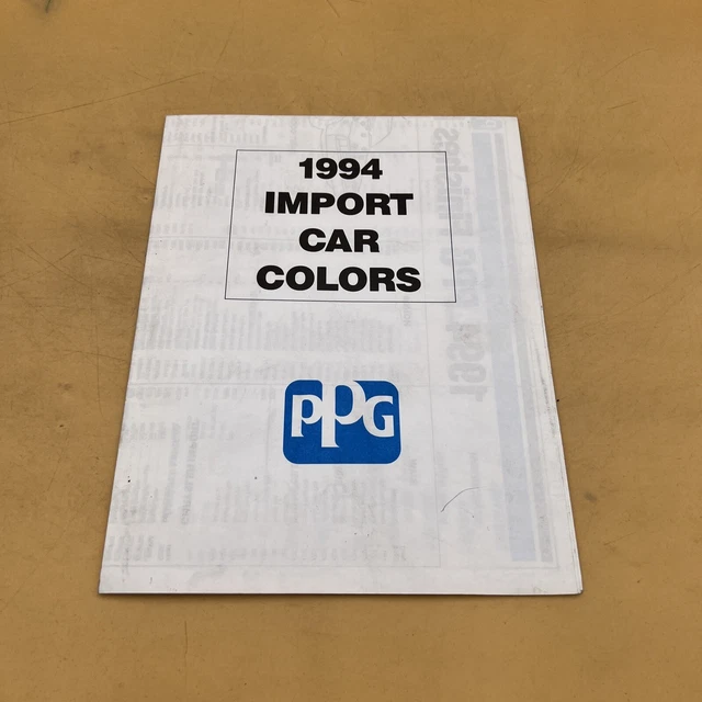 1994 PPG IMPORT Car Colors Wall Chart Poster VW Volvo Jaguar Toyota ...