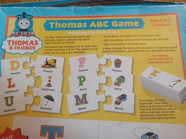 THOMAS THE TANK Engine & Friends Learning Letters ABC Matching Cards ...