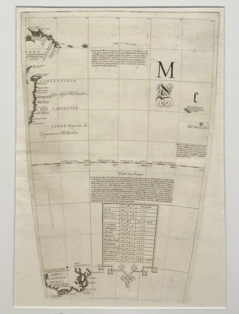 VINCENZO CORONELLI, &AUSTRALIA& Gore Sheet for a Globe, 1697, Original ...