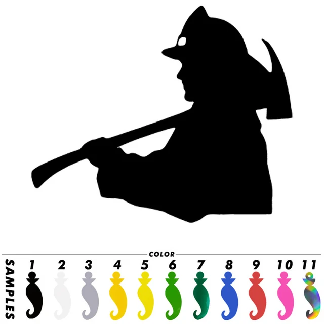 FIREMAN FIREFIGHTER CAR JDM Laptop Window Door Bumper Truck Vinyl Decal ...