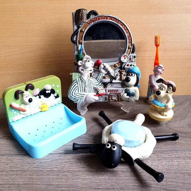 WALLACE AND GROMIT Bathroom Set Toothbrush Holder, Soap Dish, Mirror ...