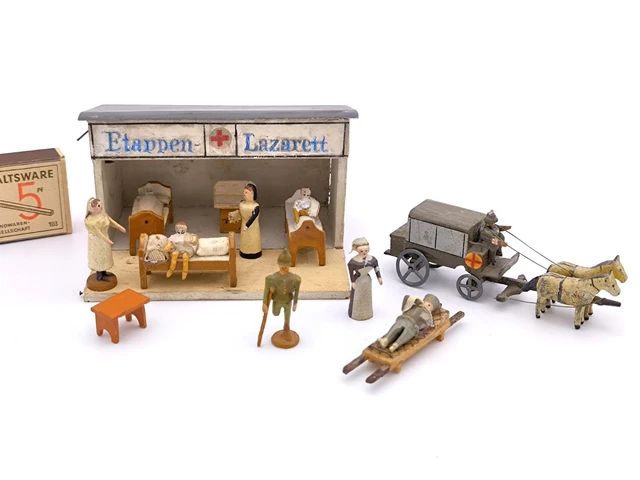 ERZGEBIRGE SEIFFENER MINIATUR 1. WK ca. 1915, Ersatz Lazarett ...
