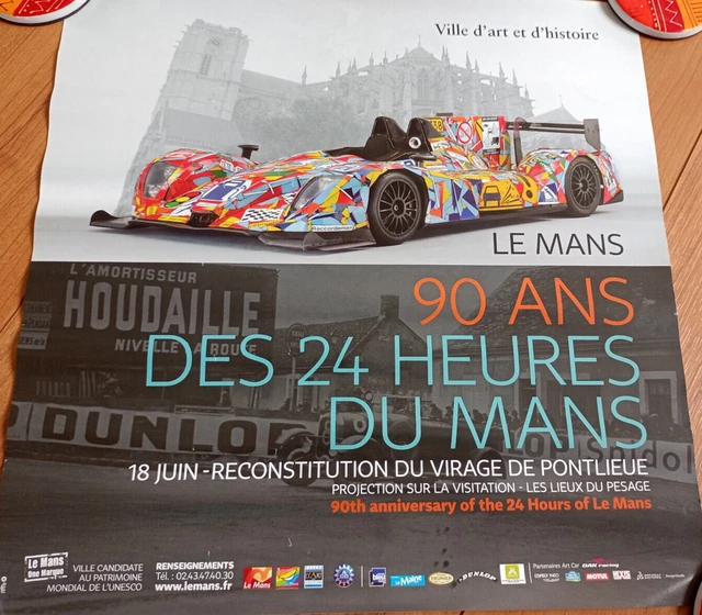 Affiche Poster 90 Ans Des 24 Heures Hours Du Le Mans 24h Rare Non Plie