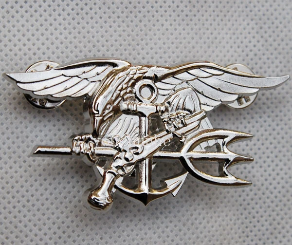 US NAVY SEAL Eagle Anchor Trident Metal Badge Insignia Silver - US026 ...