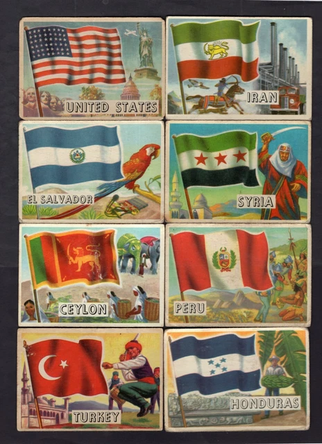 A&BC GUM CARDS FLAGS OF THE WORLD 1959 95 x 67mm FULL SET OF 80 £5.60 ...