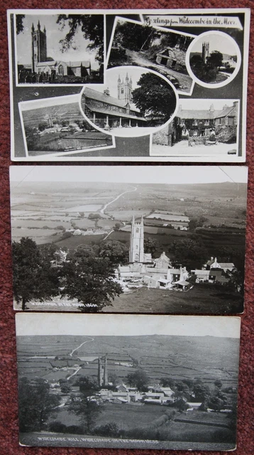 3X VINTAGE WIDECOMBE in the Moor Dartmoor Photographic Postcard Devon ...