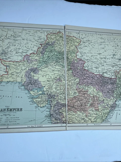 1930: MAP OF The Indian Empire Southern Section PA #68 Print Political ...