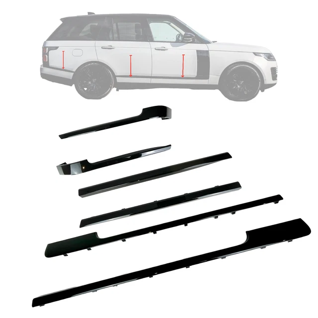 GLOSS BLACK DOOR Trim Moulding Range Rover Vogue 6 Pcs Autobiography ...