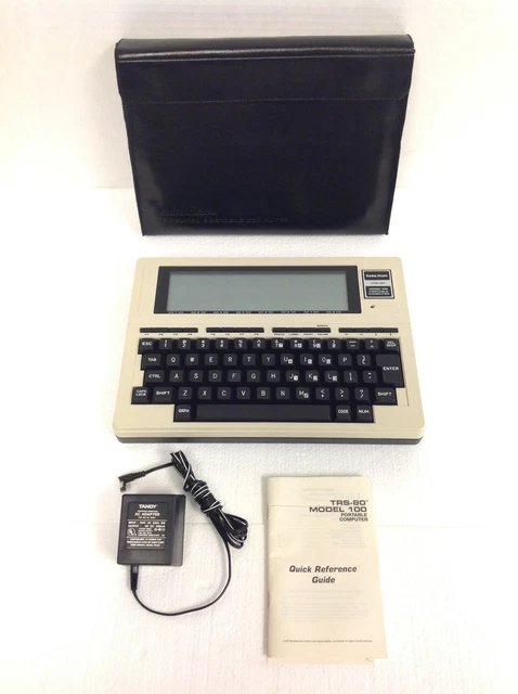 VINTAGE RADIO SHACK TRS-80 Model 100 Portable Computer w/ Ac Adapter ...